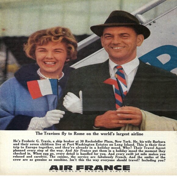 Air France | Art | 963 Air France Worlds Largest Airline Rome Vintage ...